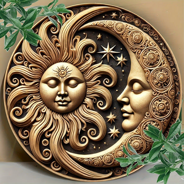 Celestial Sun and Moon Goddess Metal Sign Wicca Pagan Home Decor ...