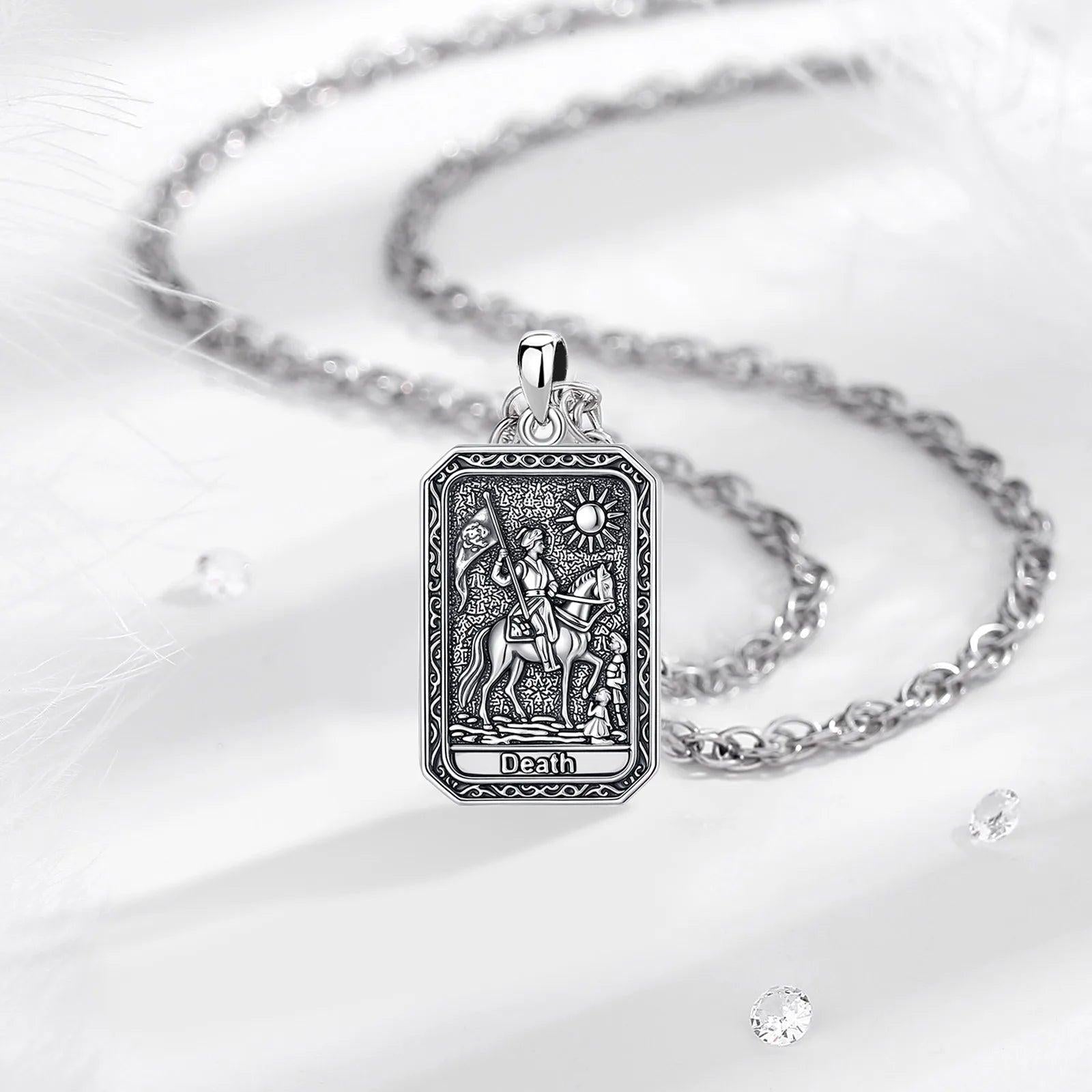 Death Tarot Cards Necklace Major Arcana Divination Pendant Witch Jewel