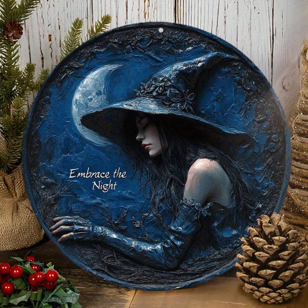 Embrace the Night Witch Wall Decor Halloween Metal Sign – MOONCHILD LTD