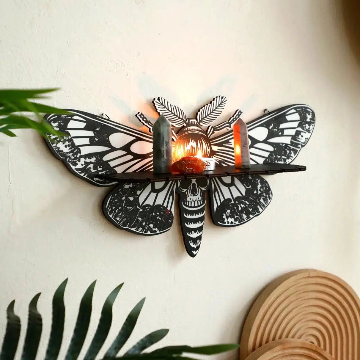 Halloween Wall Decor Death Moth Crystal Shelf Gothic Home Decor ...
