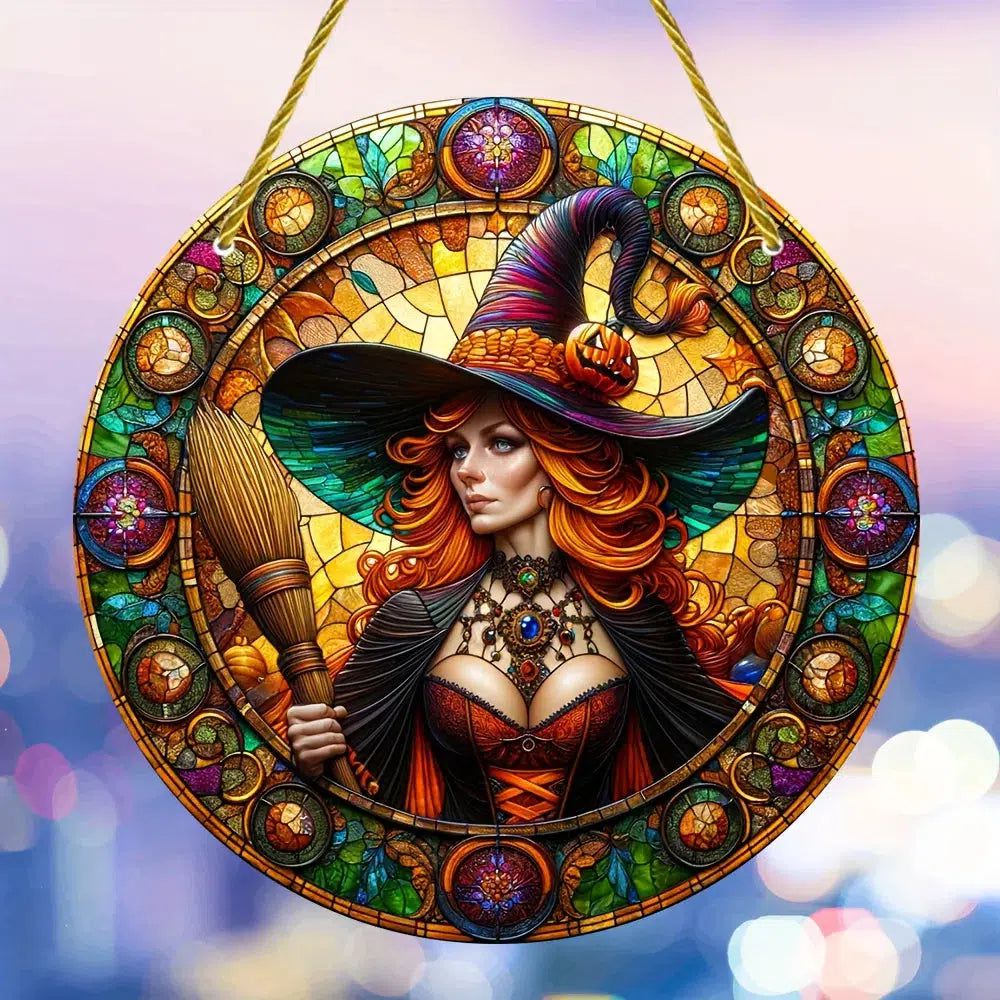 Halloween Witch Suncatcher Witchy Window Hanging Decor