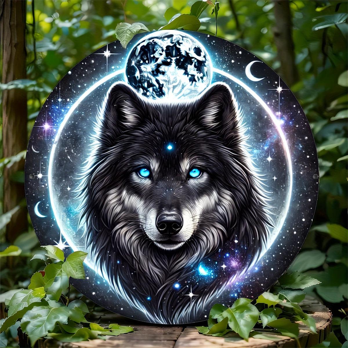 Moon Wolf Metal Sign Spirit Wolf Wall Art Christmas Home Decor ...