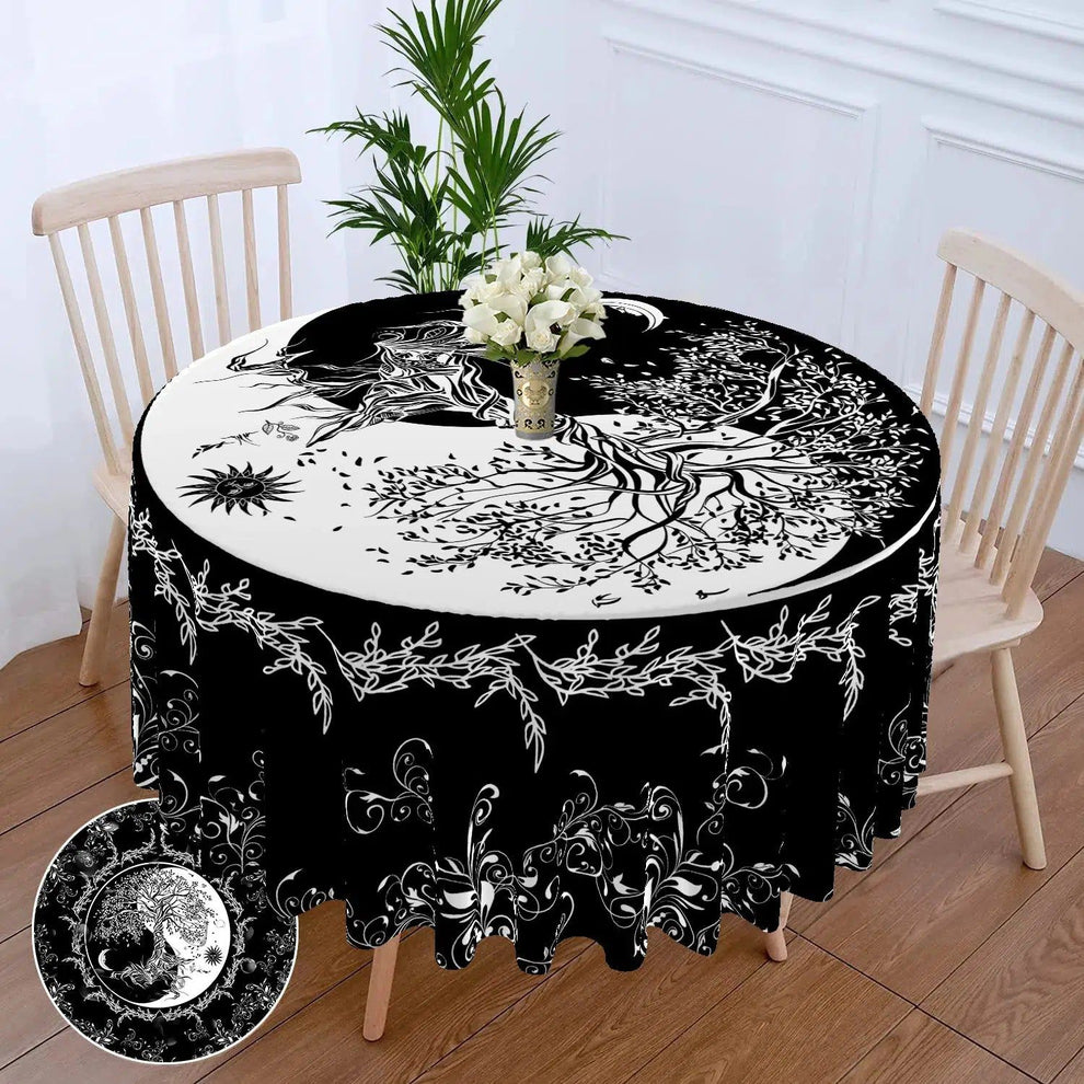 Moon phases Tree of life Round Table Cloth – MOONCHILD LTD