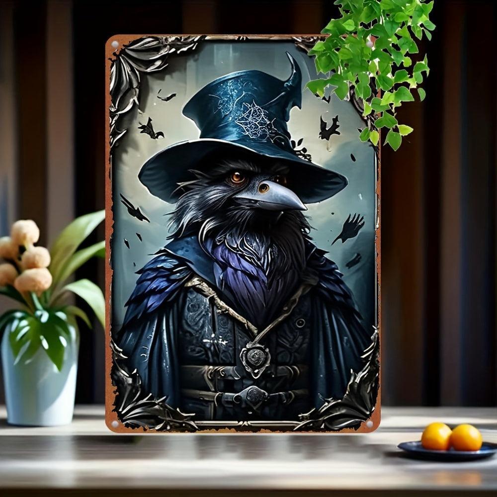 Mystical Raven Wizard Decorative Sign Black Raven Wall Hanging Art Pla ...