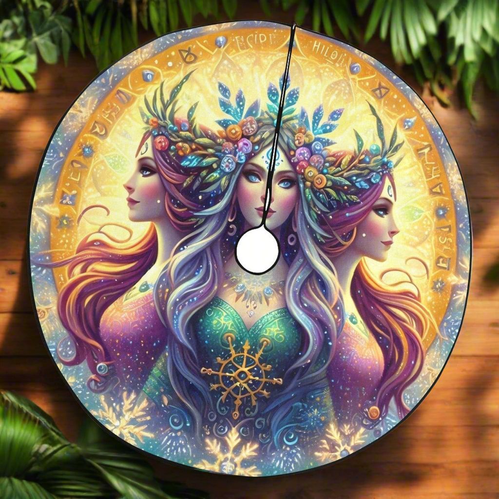 Pagan Triple Goddess Christmas Tree Skirt Hecate Goddess Yule Tree Ski ...