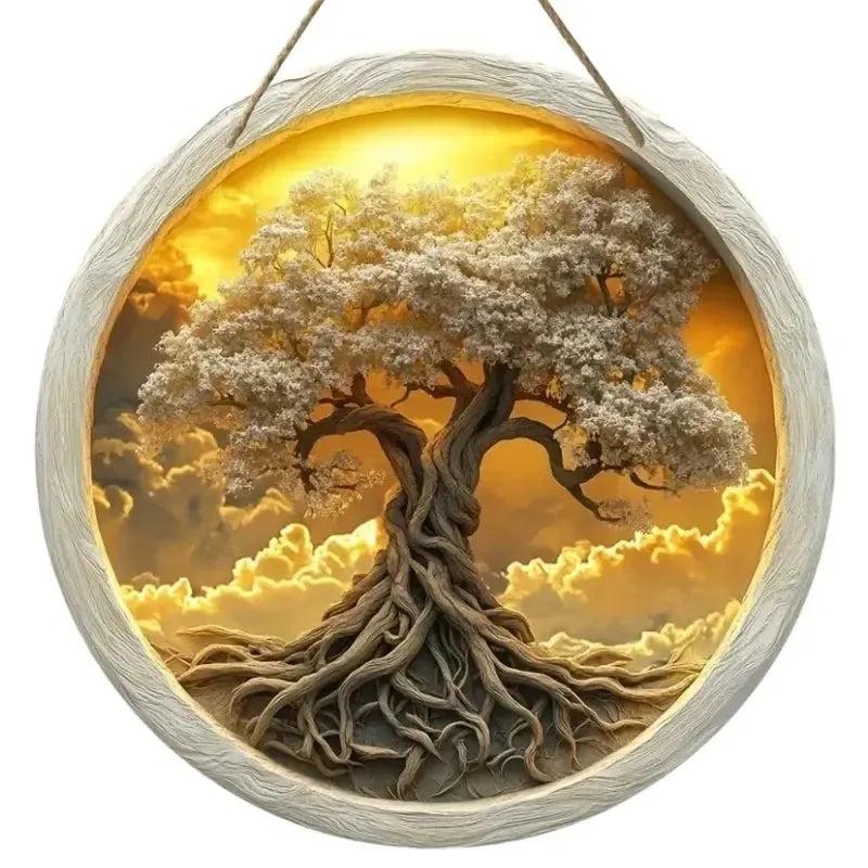 Retro Tree of Life Wooden Sign Pagan Hanging Sign Home Decor ...