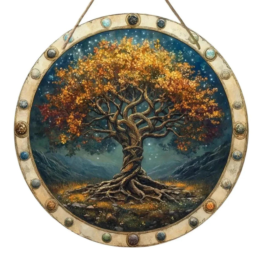 Retro Tree of Life Wooden Sign Pagan Hanging Sign Home Decor ...