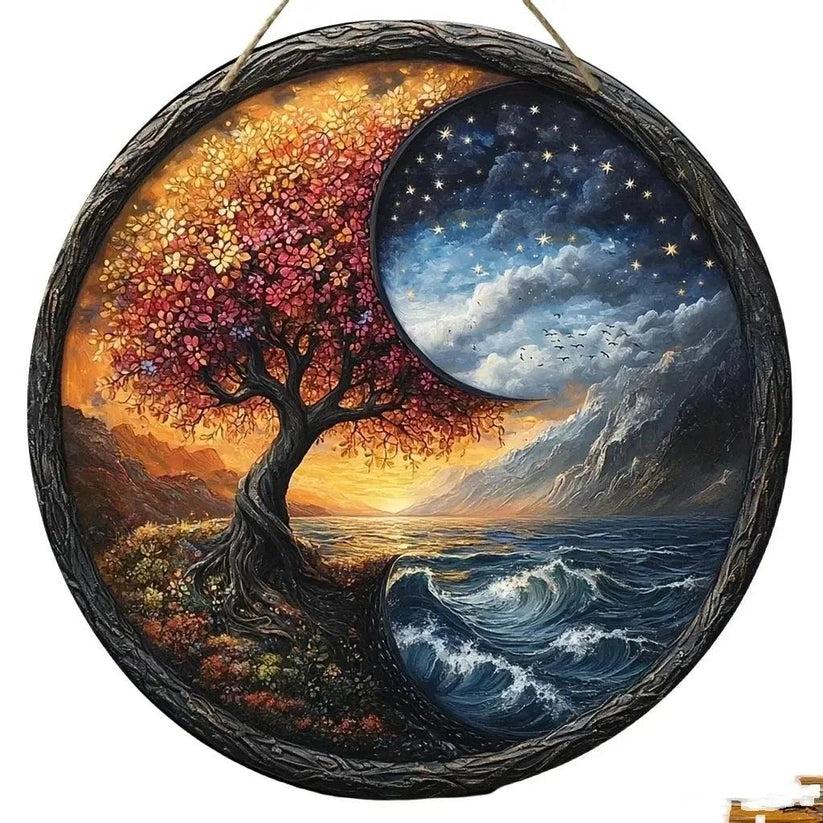 Retro Tree of Life Wooden Sign Pagan Hanging Sign Home Decor ...