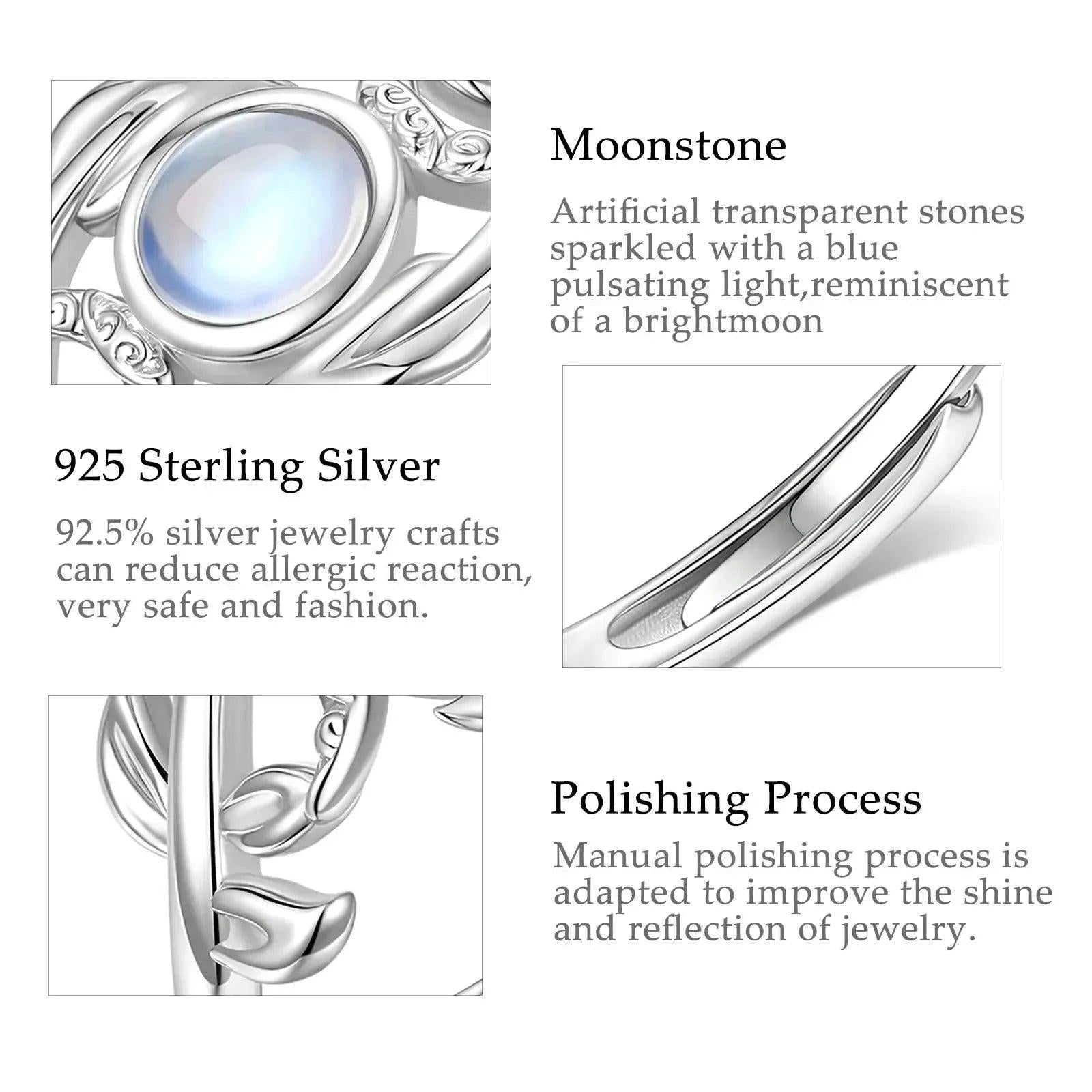 Silver Triple Moon Goddess Ring - Moonstone Goddess Hecate Ring Wiccan