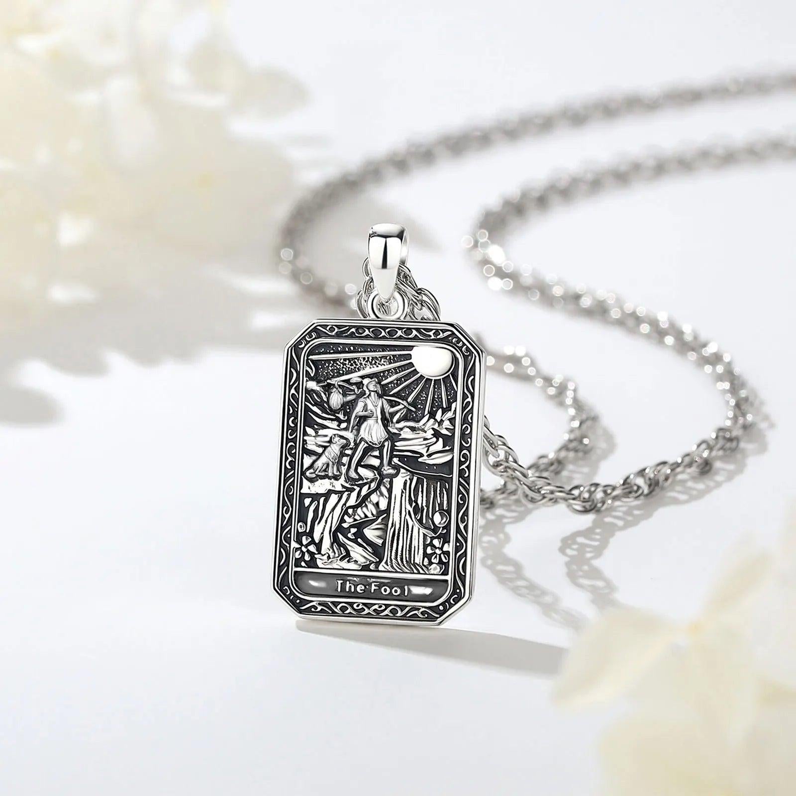 The Fool Tarot Cards Necklace Major Arcana Divination Pendant Witch Je