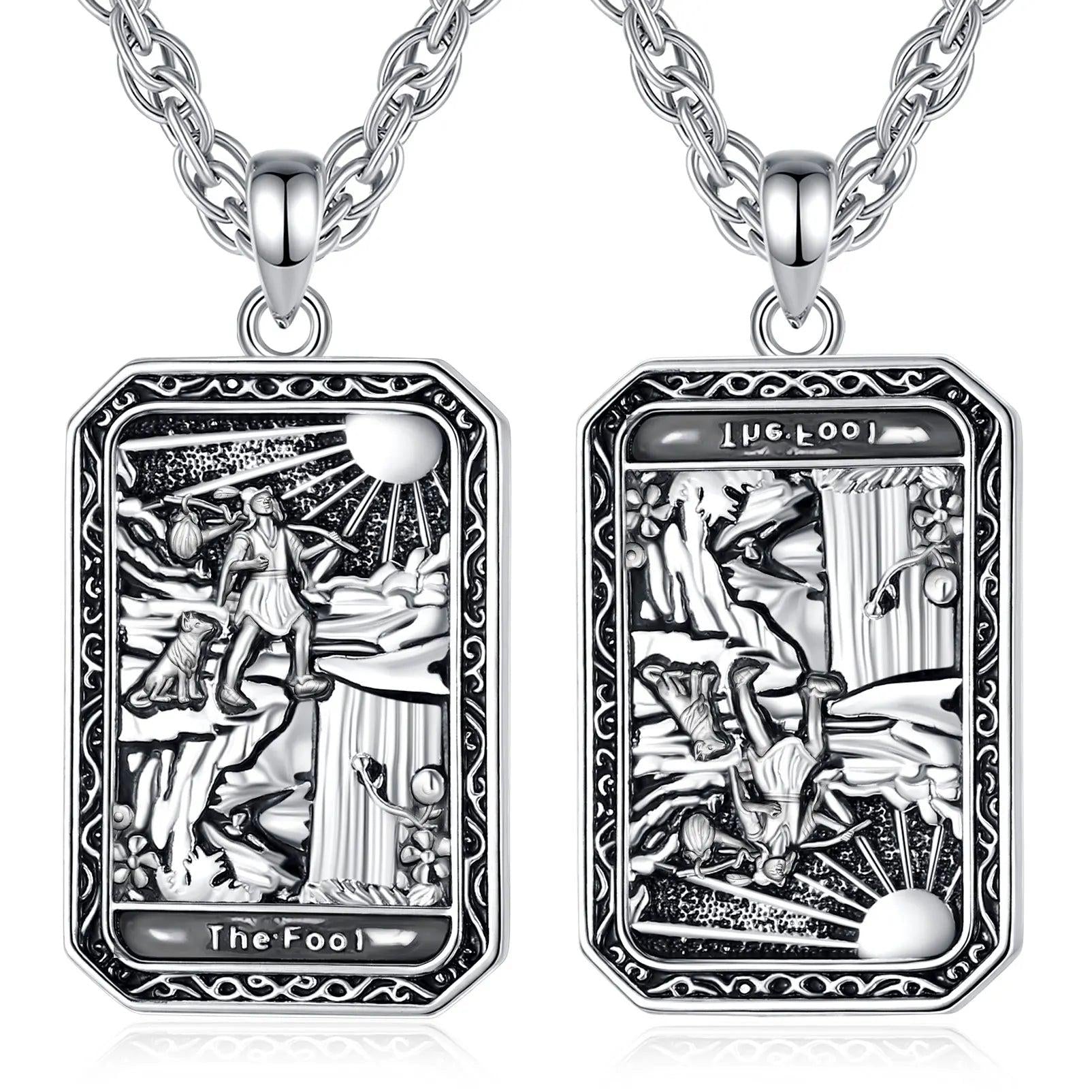 The Fool Tarot Cards Necklace Major Arcana Divination Pendant Witch Je