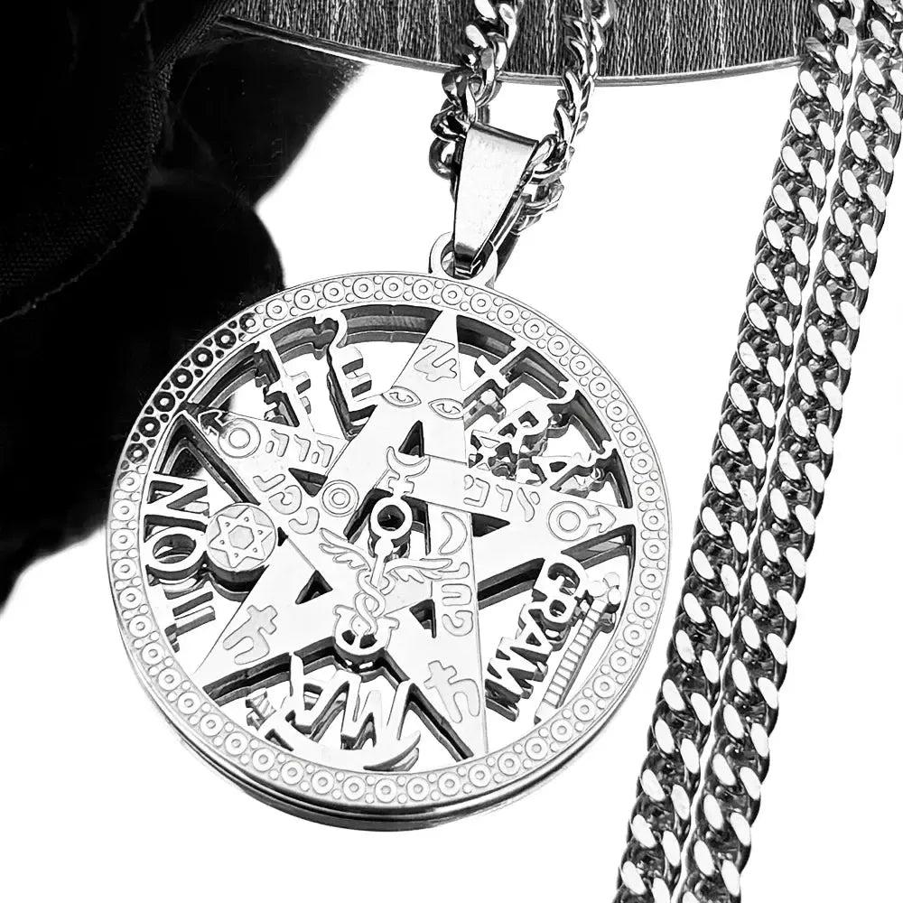 Witchcraft Pentagram Tetragrammaton Pendant Necklace Witch Jewelry