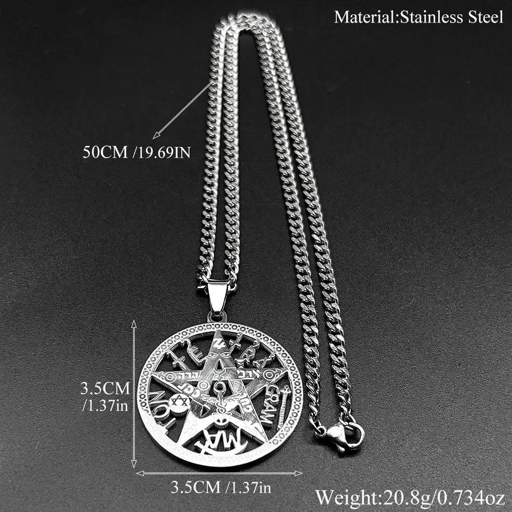 Witchcraft Pentagram Tetragrammaton Pendant Necklace Witch Jewelry